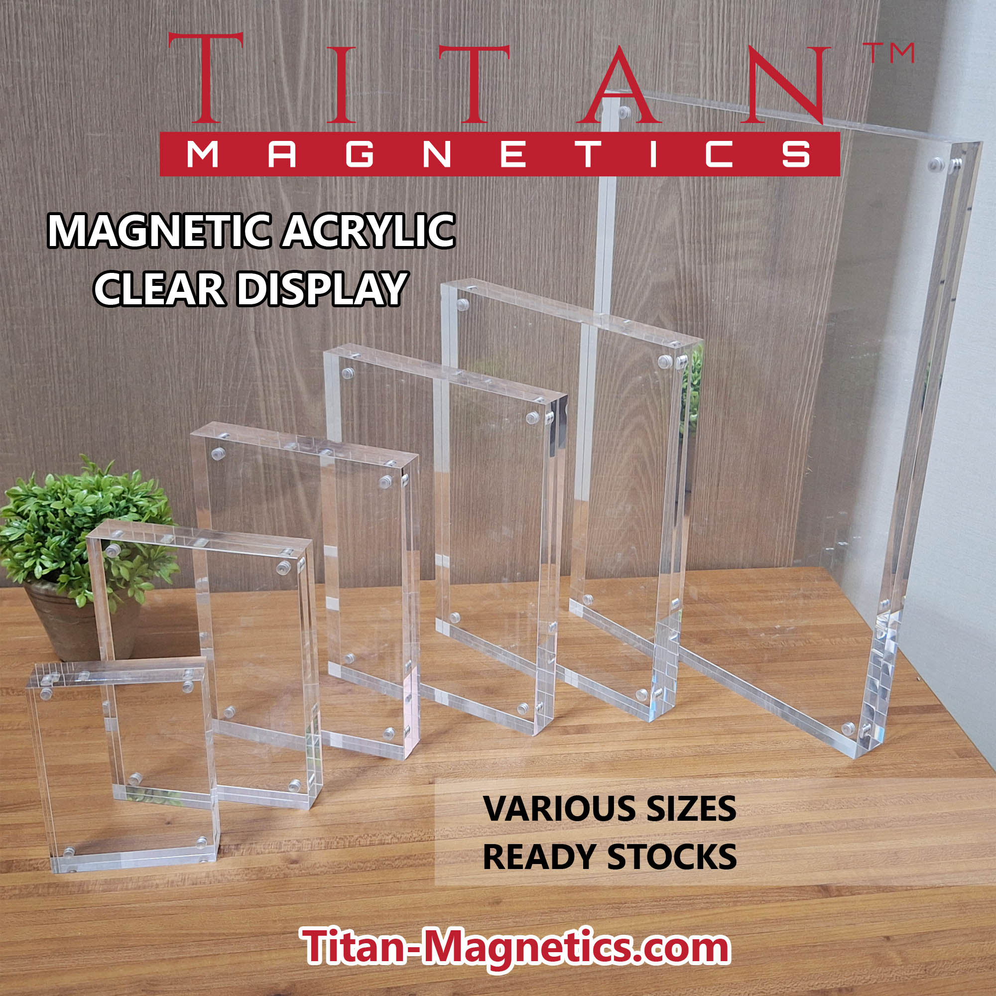 Acrylic Clear Magnetic Photo Frame Free Standing 2R, 3R, 4R, 5R, 6R, A5 ...