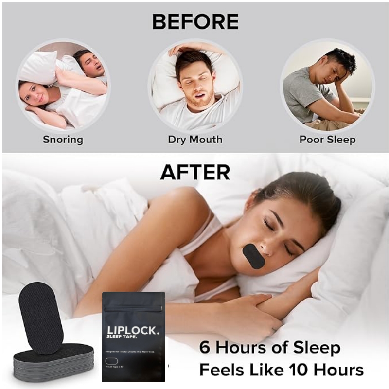 Lip Lock Sleep Tape - Sleep Deeper Wake Refreshed - Anti Snoring Sleep ...