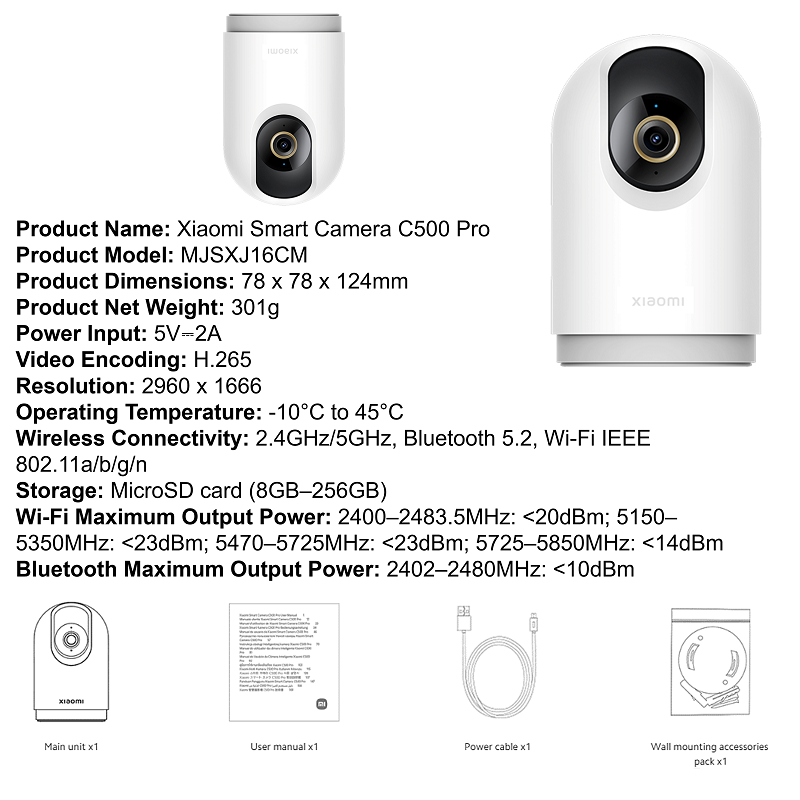 Xiaomi Smart Camera C500 Pro 5MP Global SG Version | HDR | Pet ...