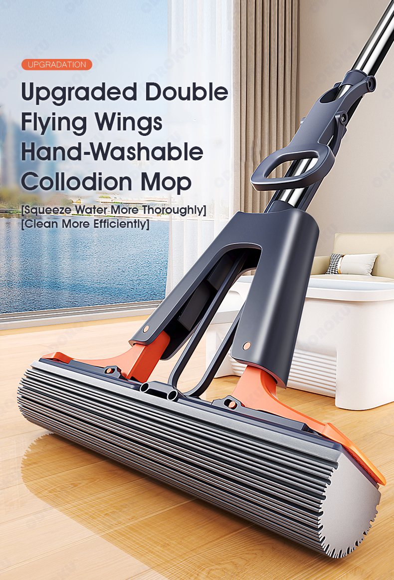 ODOROKU PVA Sponge Hands Free & Folding Magic Mop Collodion Mop ...