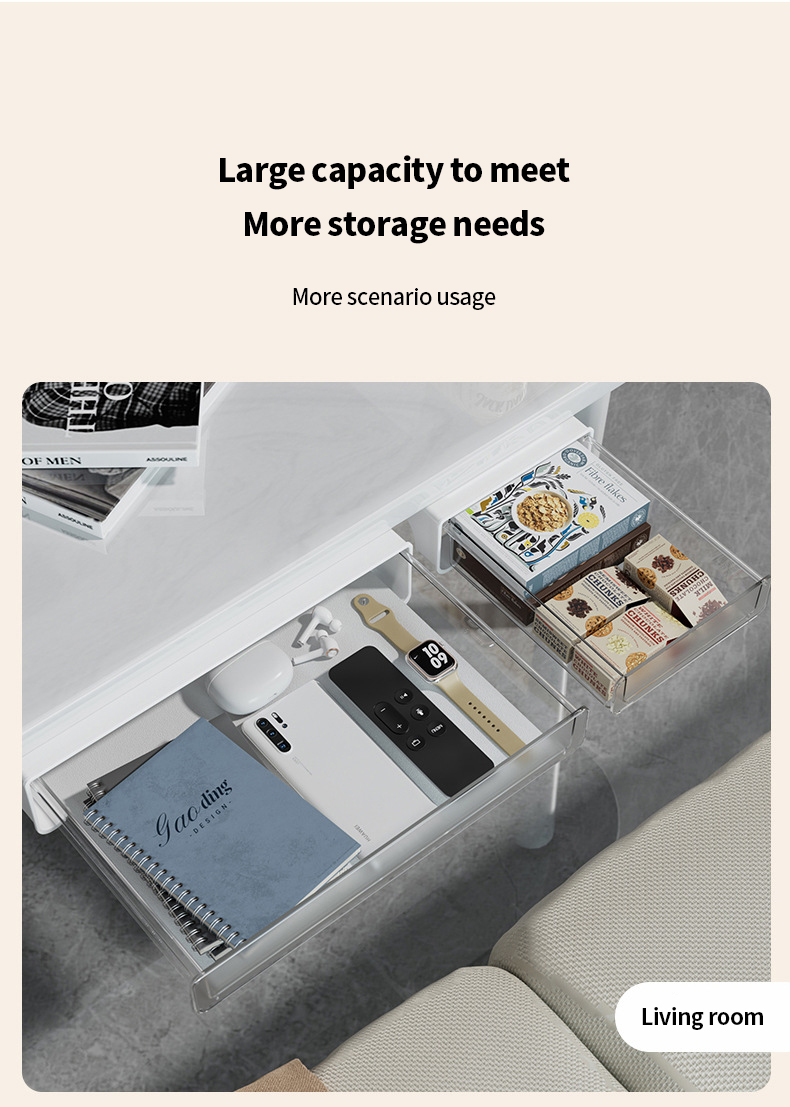 (HOME+) Drawer Style Storage Box Under Desk Large Capacity Office Desk ...