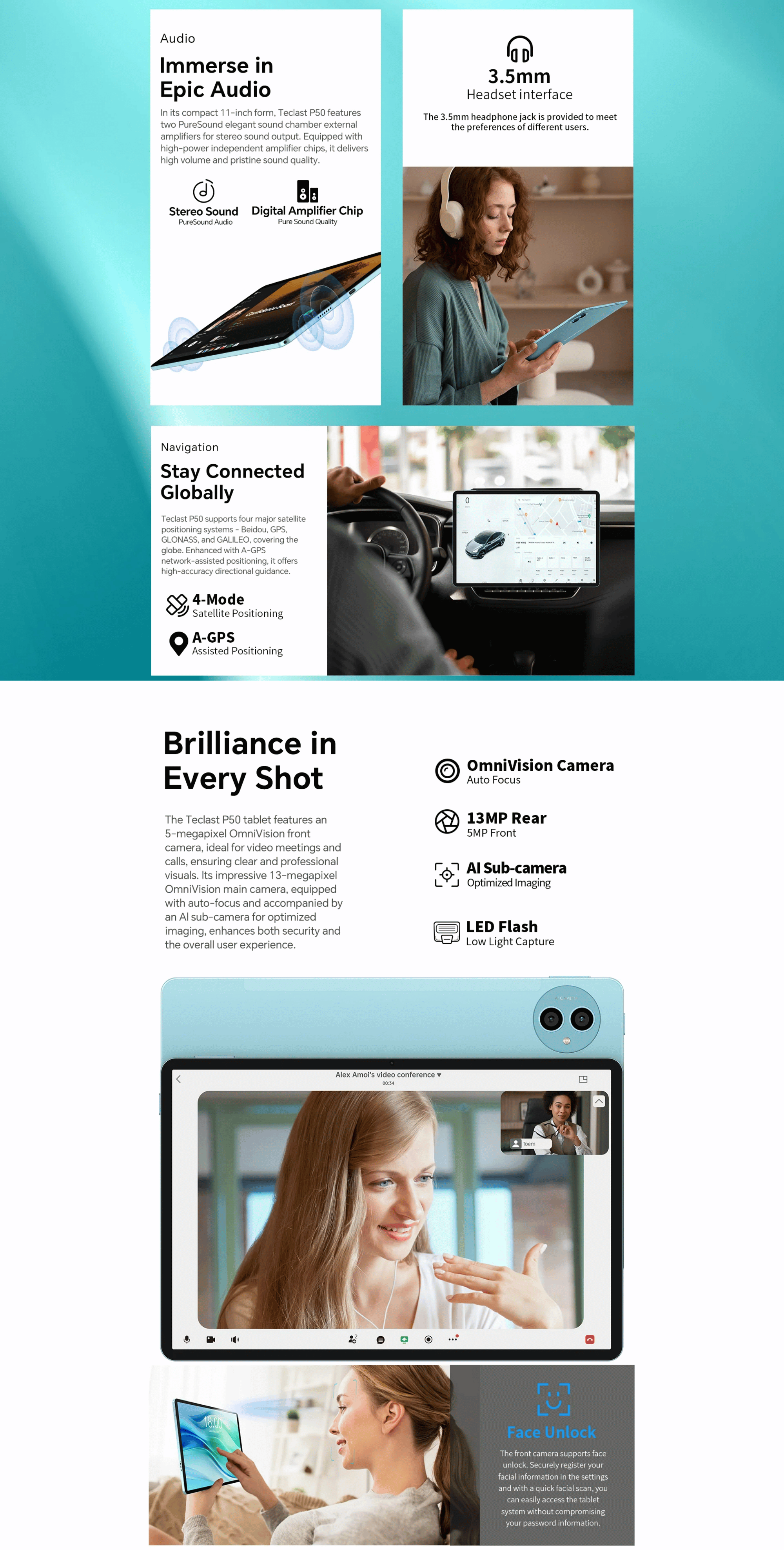 TECLAST P50 Tablet| 18GB(8+10)+128GB| 10.95-inch 800×1280 IPS| Unisoc ...