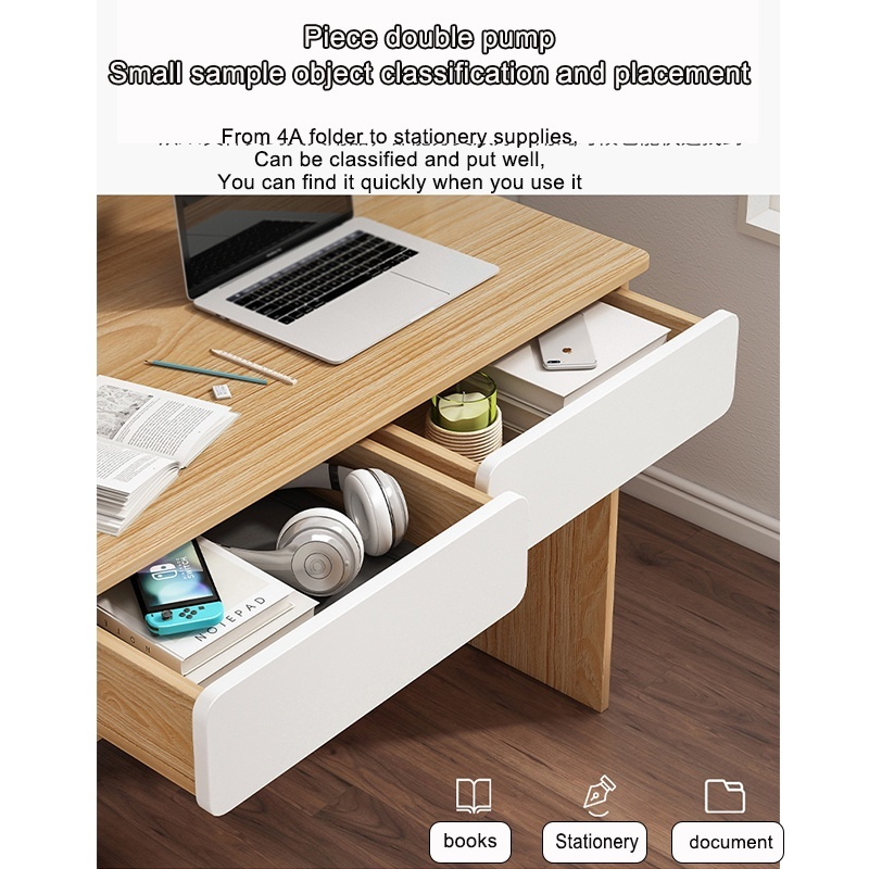 PM Study Table Desk Bookcase With Bookshelf Computer Table Desktop ...