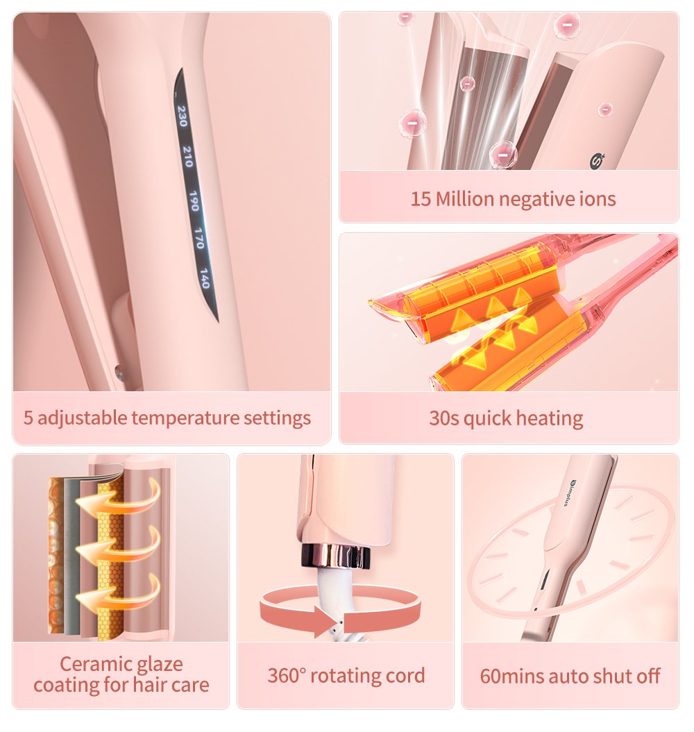 Inssa 32MM Egg Roll Hairstyle Hair Curler Water Ripple丨Wavy Hair丨 ...