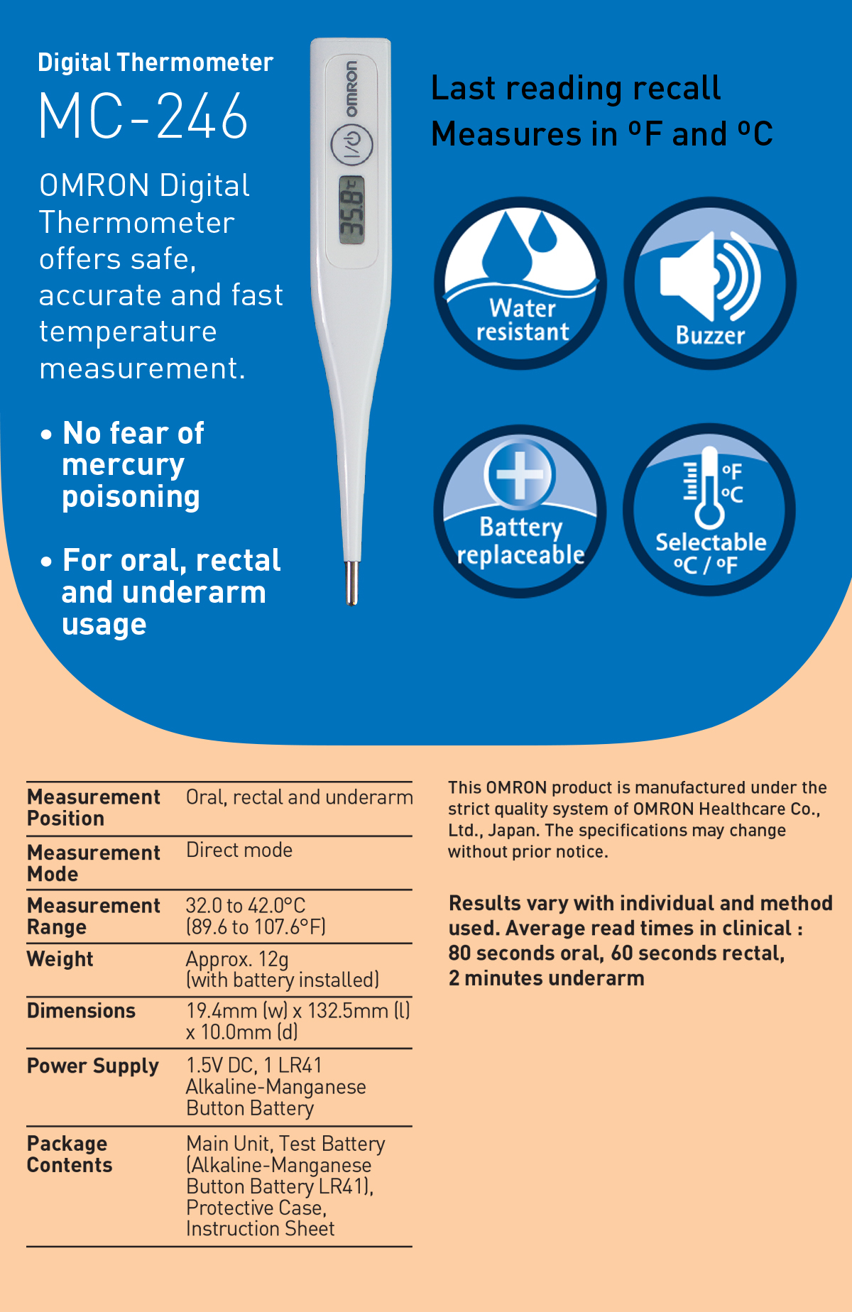 Omron Digital Thermometer MC-246-AP4 [1 year warranty] | Shopee Singapore