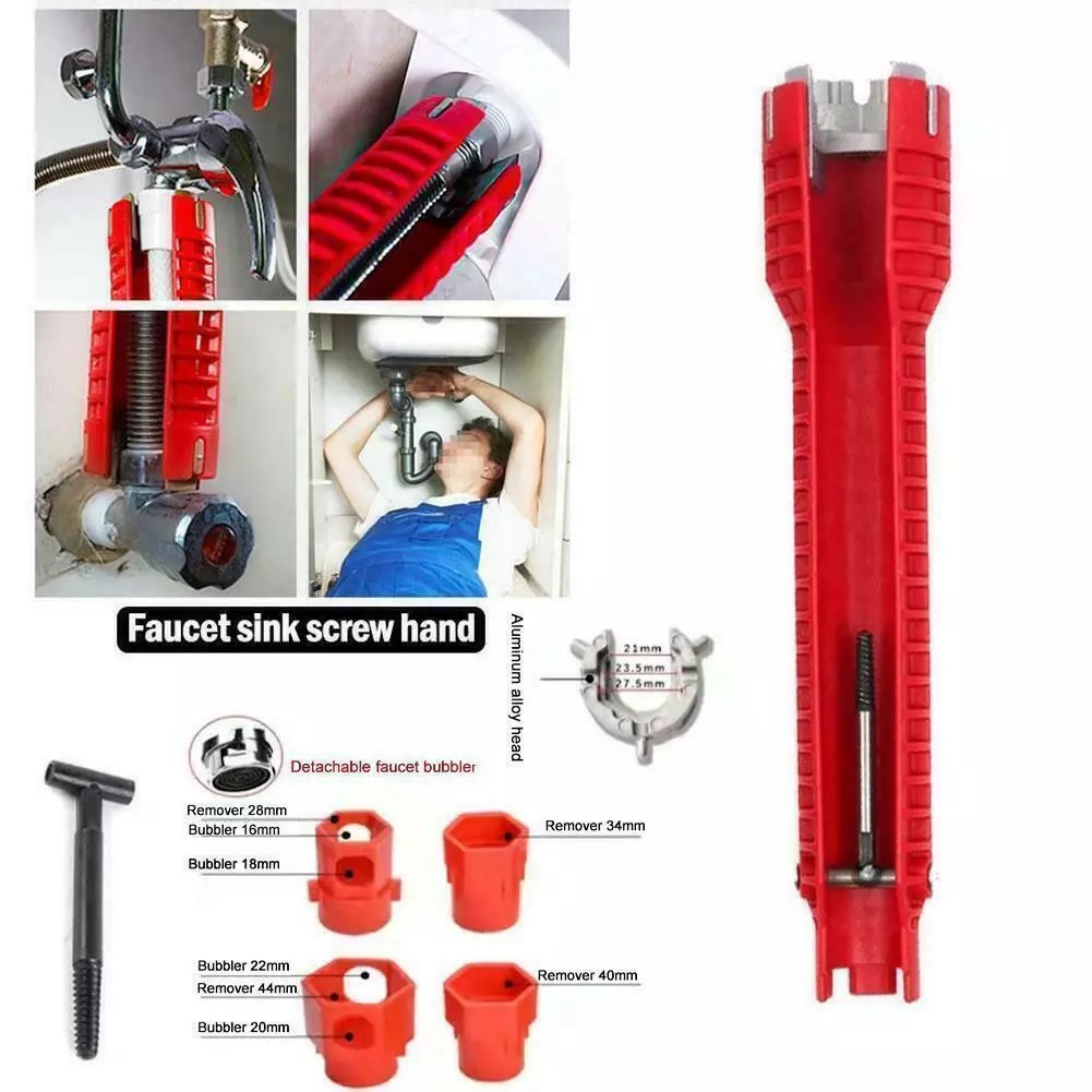 14 In 1 Faucet Sink Wrench Pipe Wrenches Faucet Sink Installer Kit for ...