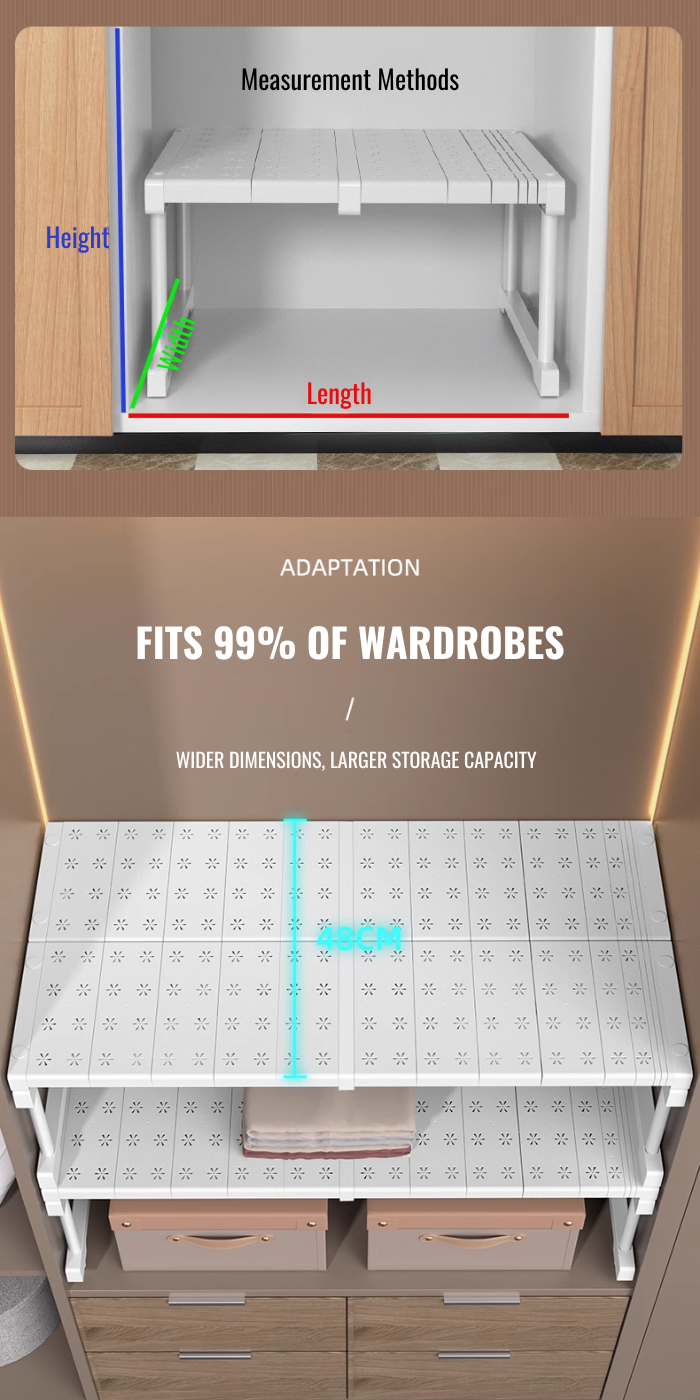 Expandable Heavy-Duty Organizer - No-Drill, Full-Coverage Shelf for ...