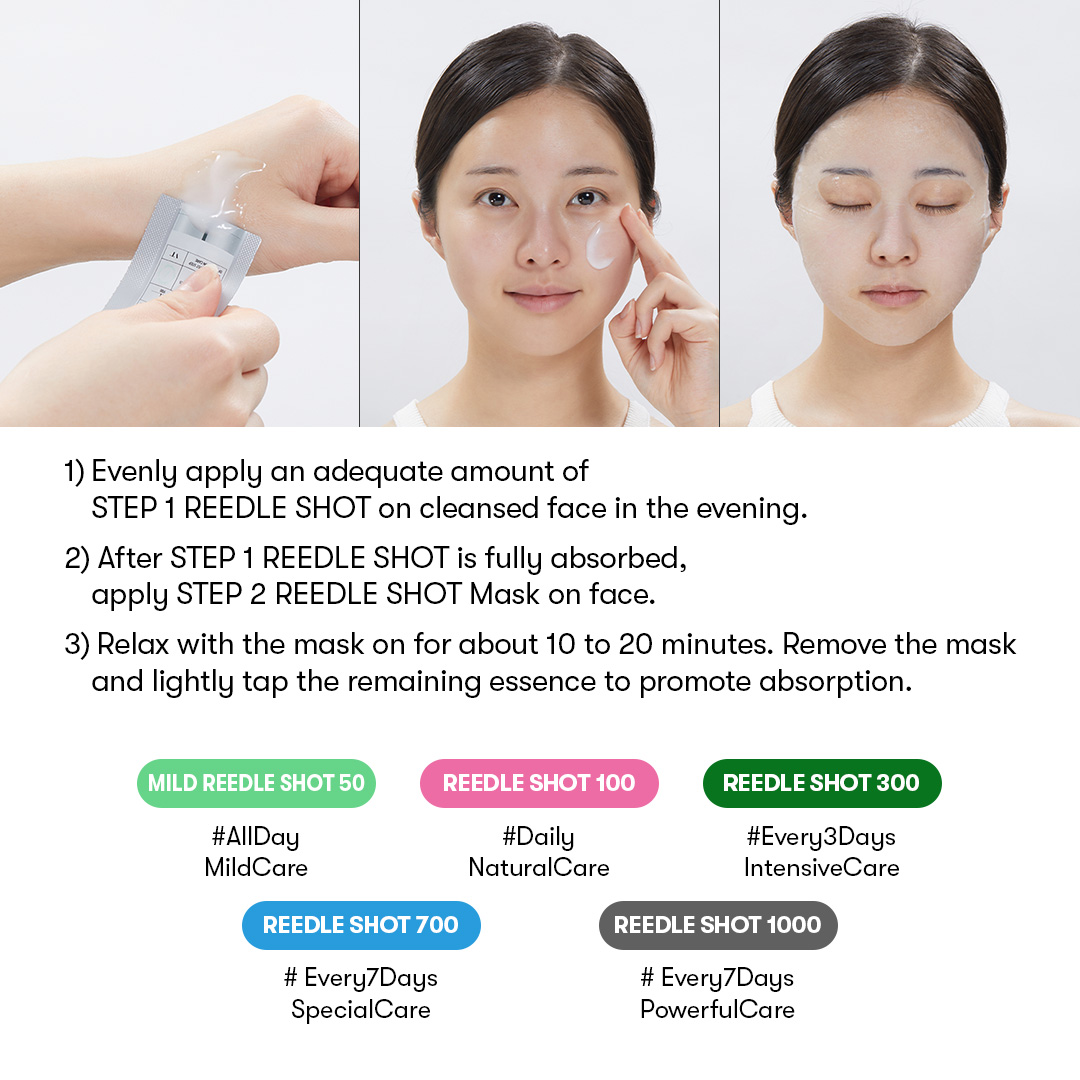 [VT] Reedle Shot 100 2Step Mask (50/ 100 / 300 / 700) Skin Condition ...