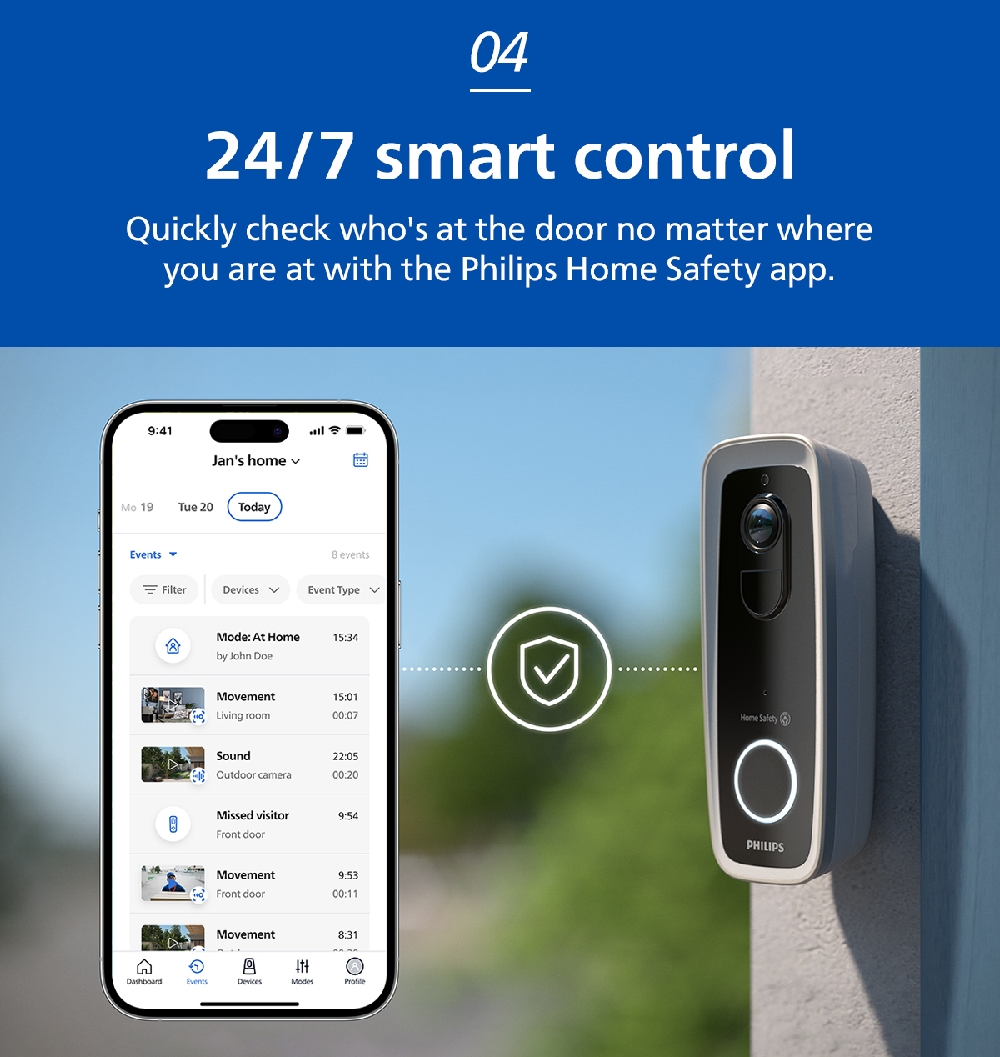PHILIPS Home Safety Wireless Video Doorbell 5000 Series - HSP5300/01 ...