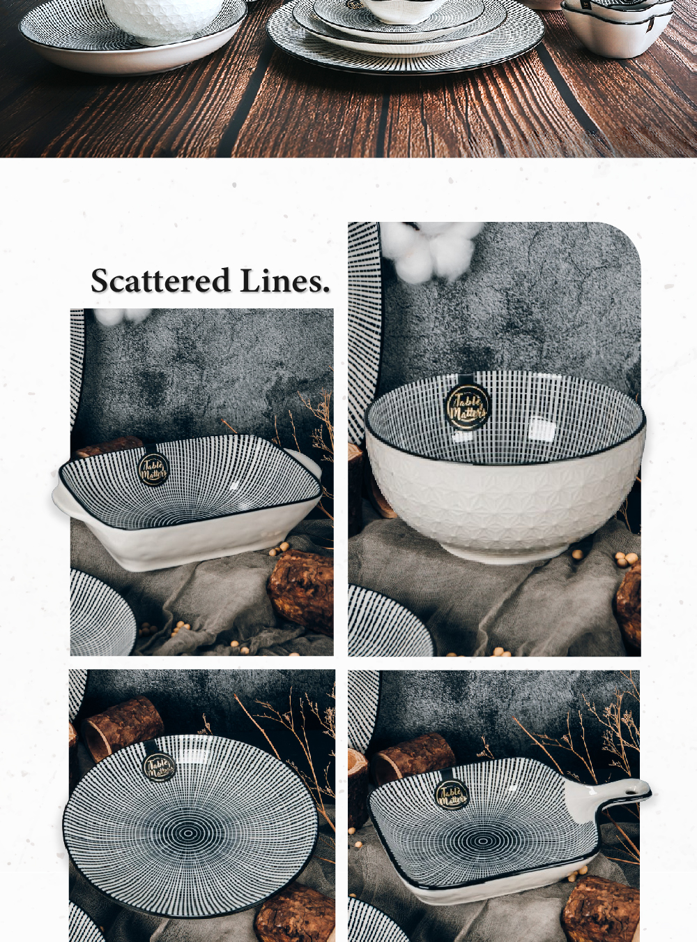 Table Matters - Scattered Lines Collection [Plates | Bowls | Saucer ...