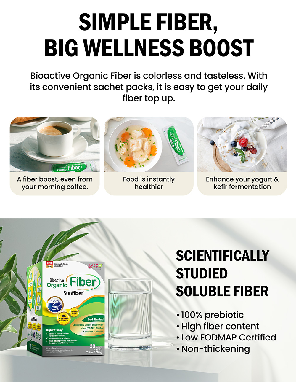 [3 Boxes] LABO Nutrition Bioactive Organic Fiber Bloat -free Sunfiber ...