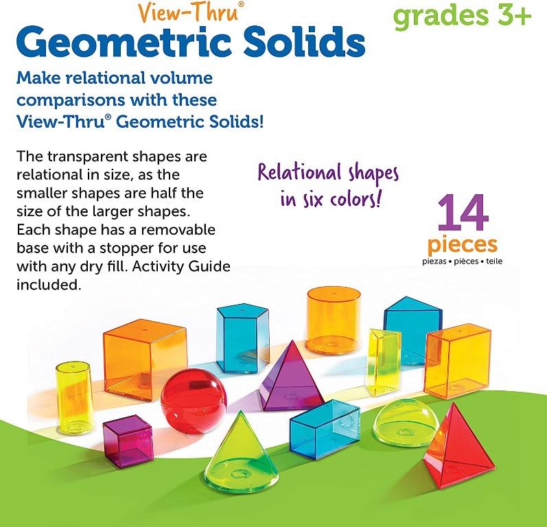 Learning Resources View-Thru Geometric Solids, 14 Coloured | Shopee ...