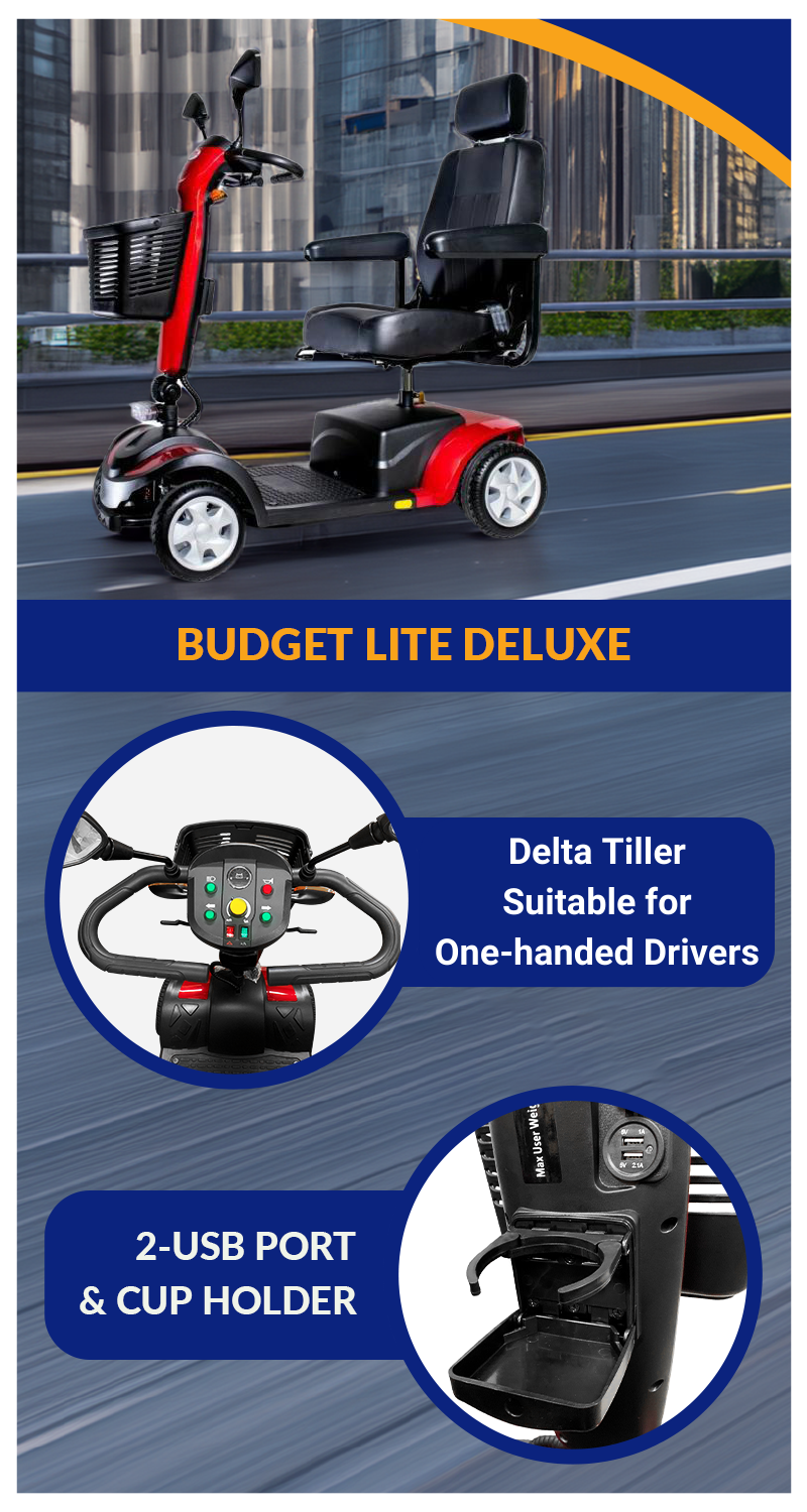 Budget-Lite Deluxe Large Mobility Scooter - LTA Compliant (PMA) with ...