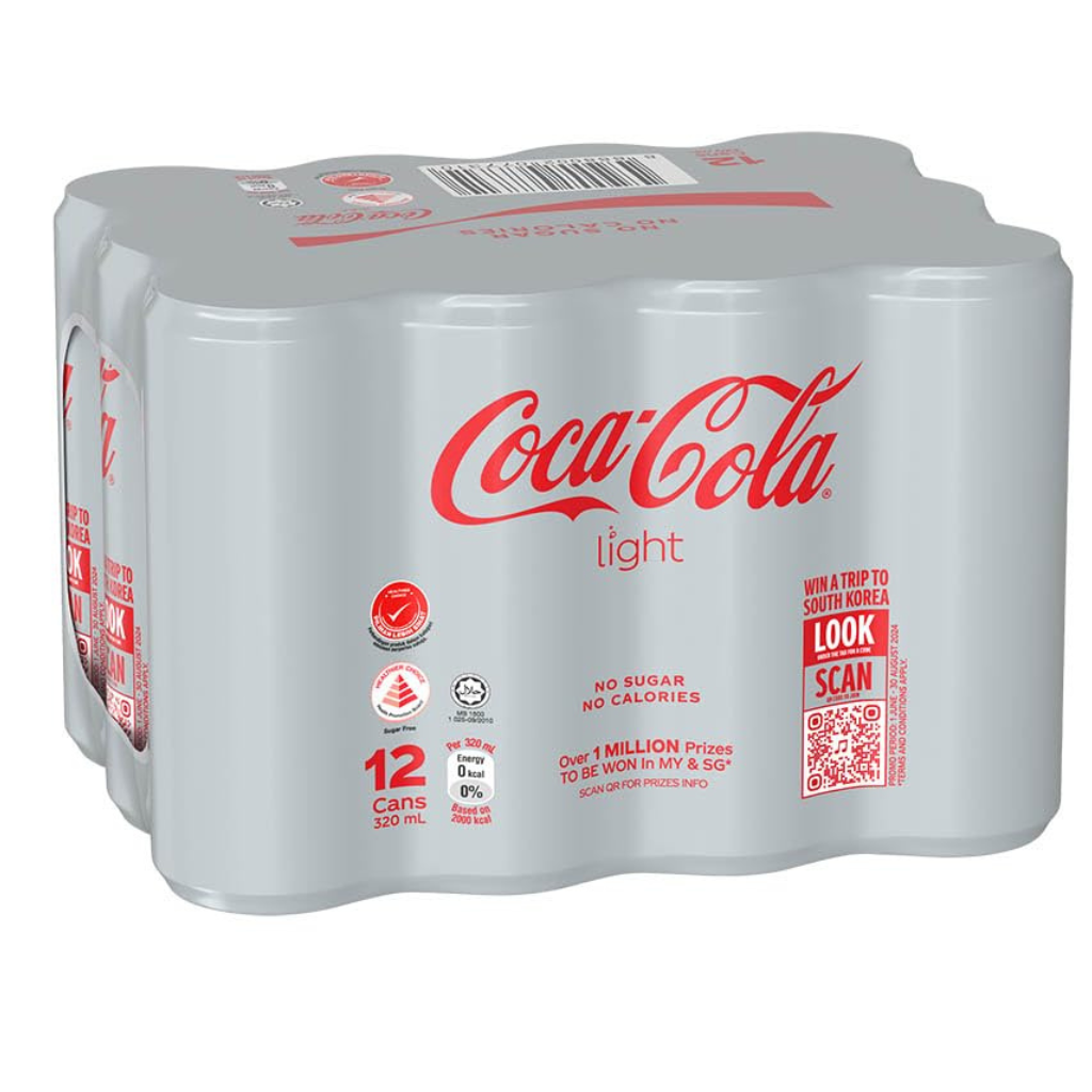 Coca Cola Light (12 cans x 320ml) | Shopee Singapore