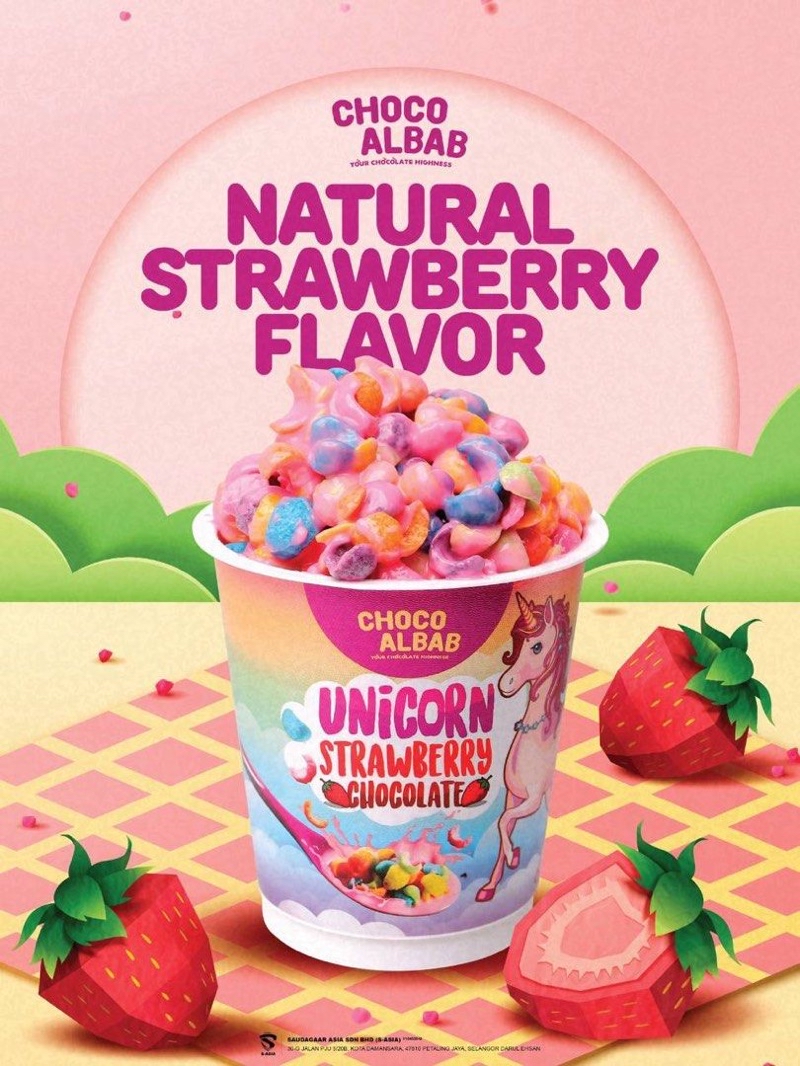 CHOCO ALBAB : KIDS FAVOURITE UNICORN STRAWBERRY CHOCOLATE (MINI TUB ...