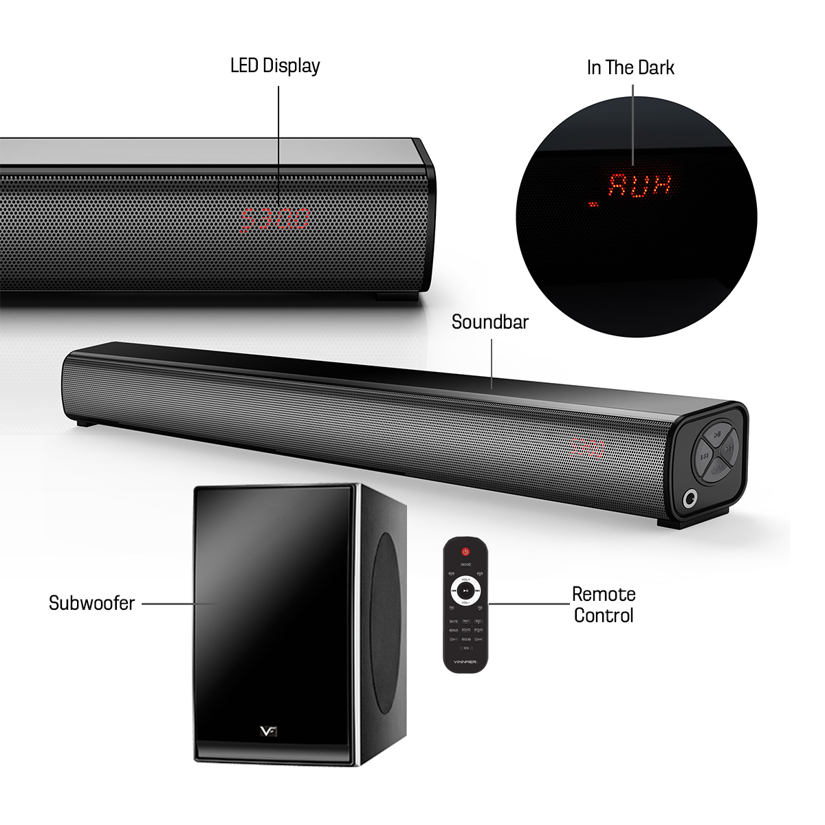 Vinnfier Hyperbar 303 BTRM Soundbar With Subwoofer | Max120W | Heavy ...