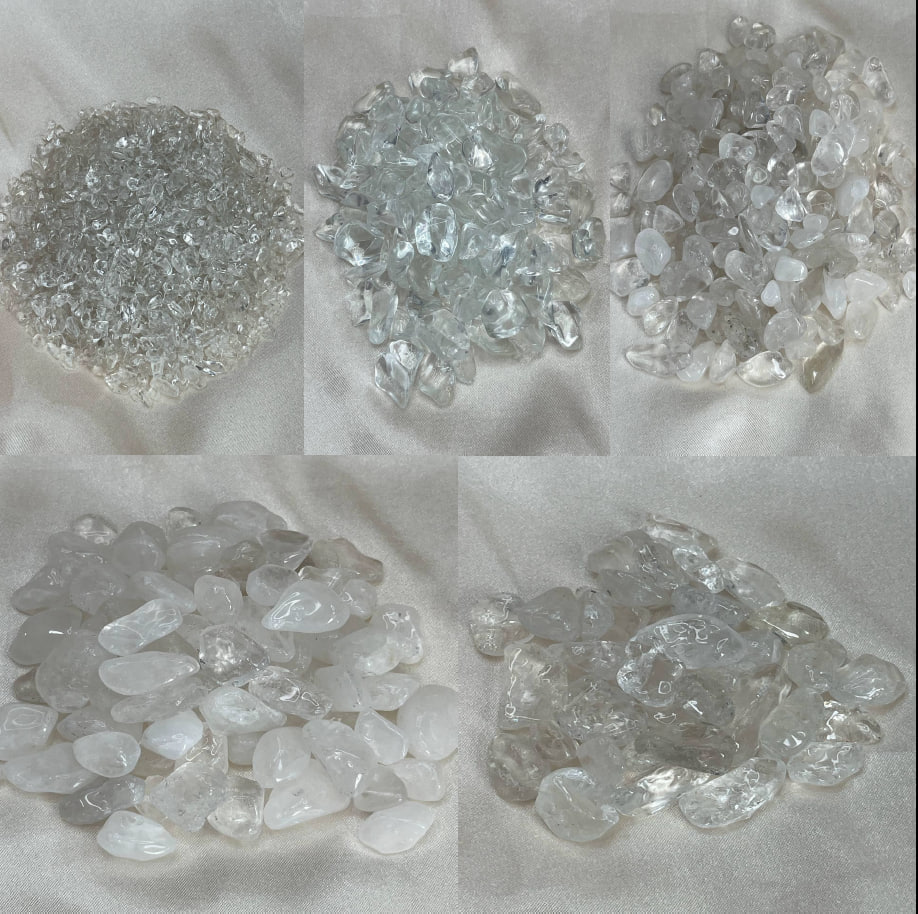 50g Natural Loose Crystal Chips Stones Amethyst Clear Strawberry Quartz ...