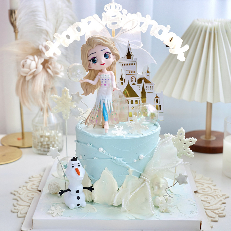 Cake Topper Elsa Cake Topper Figure Cake Topper Decoration Happy ...