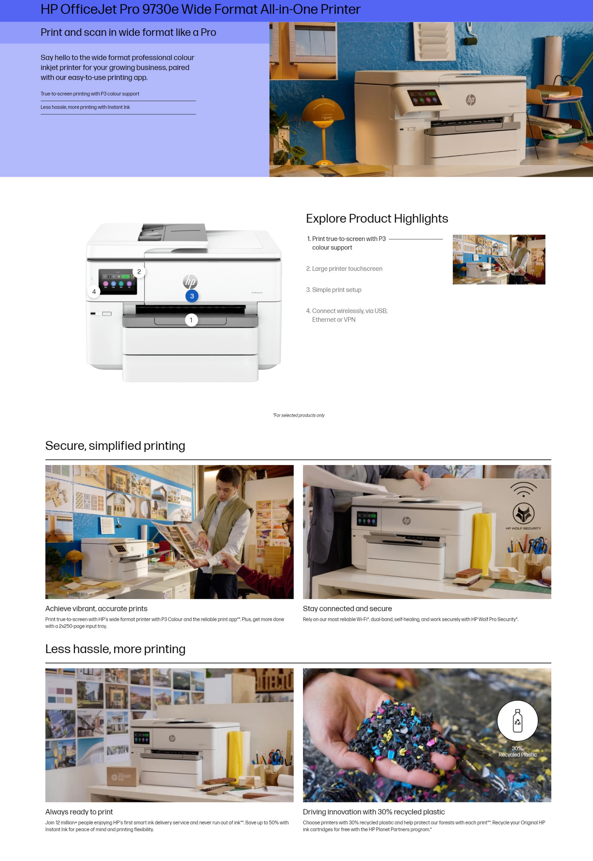 HP OfficeJet Pro 9730 Wide Format All-in-One Printer (537P5B) | Shopee Singapore