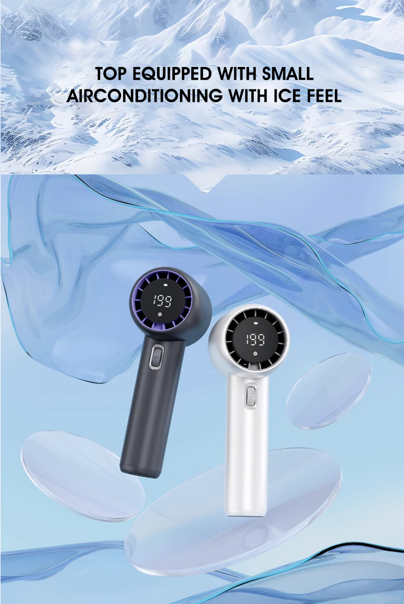HXR Handheld Fan Air Turbo Cooler Portable Fan Mini Aircon Fan LED ...
