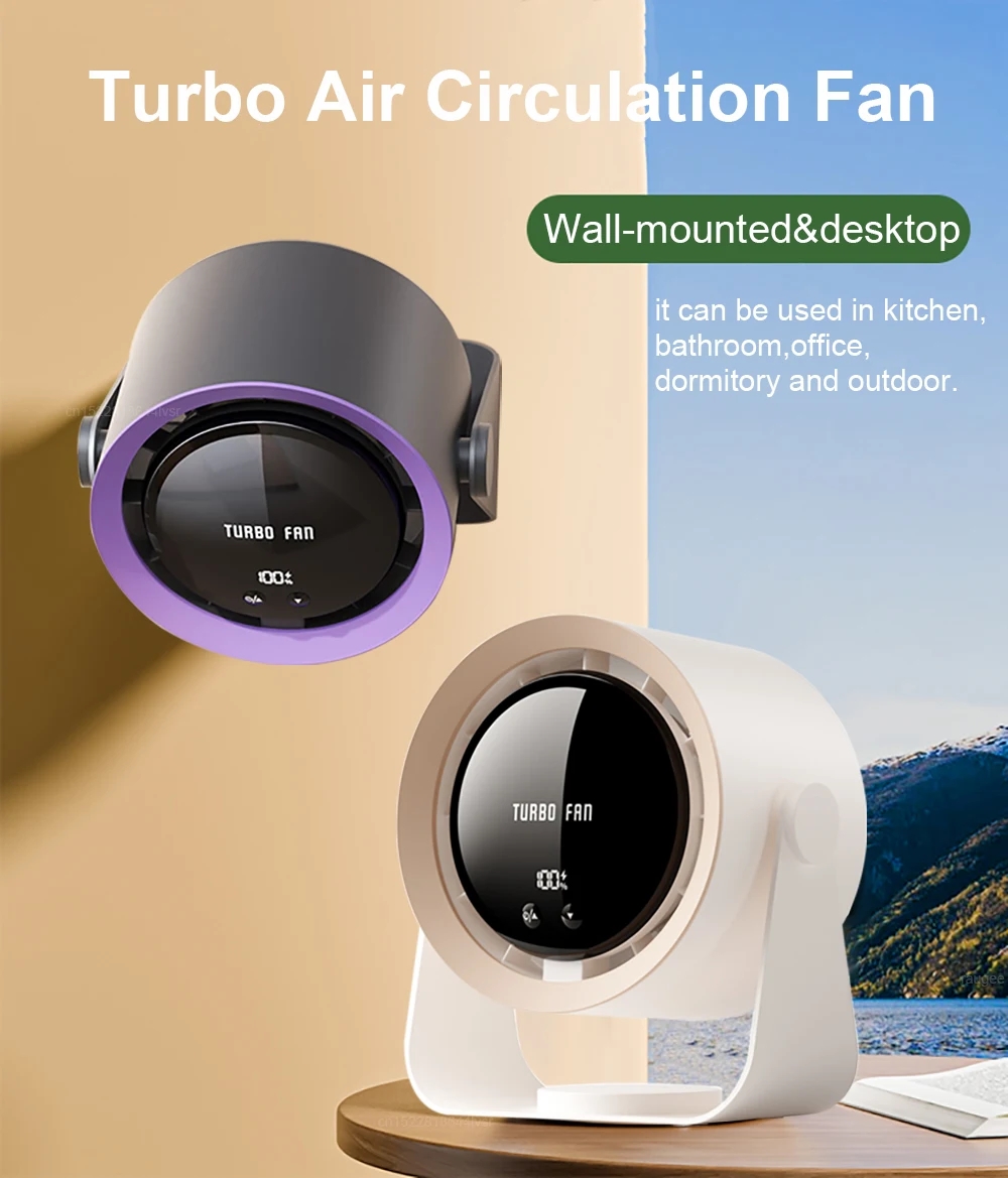 Local Delivery - Turbo desktop fan high-speed mute with power display ...