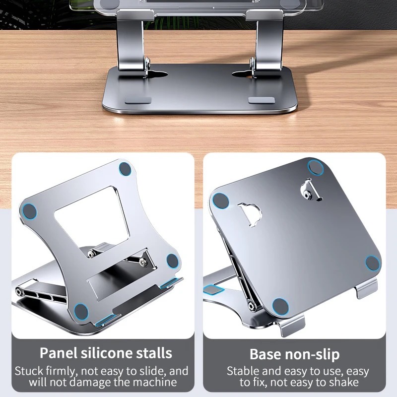 360 Rotatable Laptop Stand Aluminum Alloy Foldable Portable Double ...