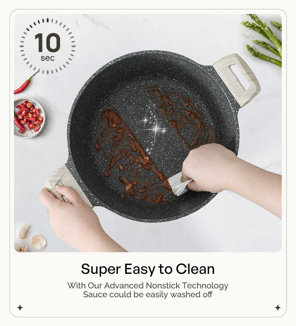 Carote Nonstick Granite cookware set 7 pcs Marble-coated Kitchenware ...