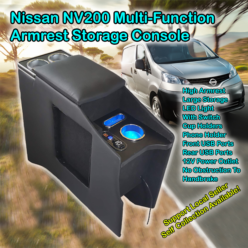Nissan NV200 Deluxe Edition Armrest Console Storage Box With 12V Power ...