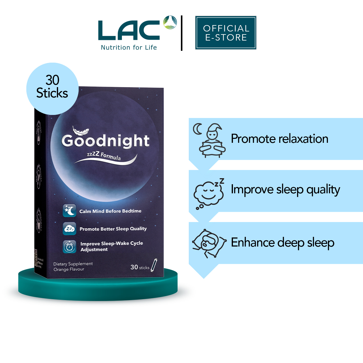 [LAC] Goodnight ZzZZ Formula Powder (30sticks)/TriAction Sleep Formula ...