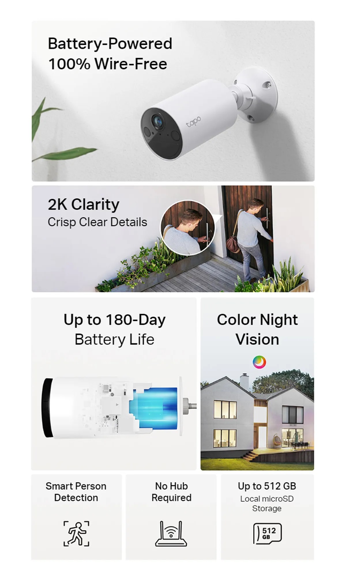 TP-Link Tapo TC82 3MP 2K Indoor Outdoor Security Camera Smart Wire-Free ...