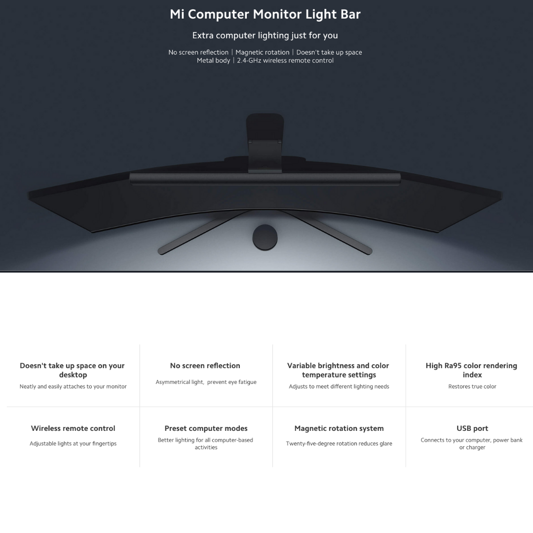 Xiaomi Mi Monitor Light Bar | Screen Bar | Anti-Reflection | Shopee ...