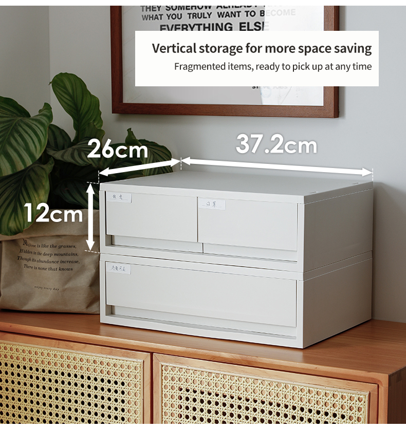 (HOME+) Drawer Style Storage Box Desktop File Storage Box | Shopee ...