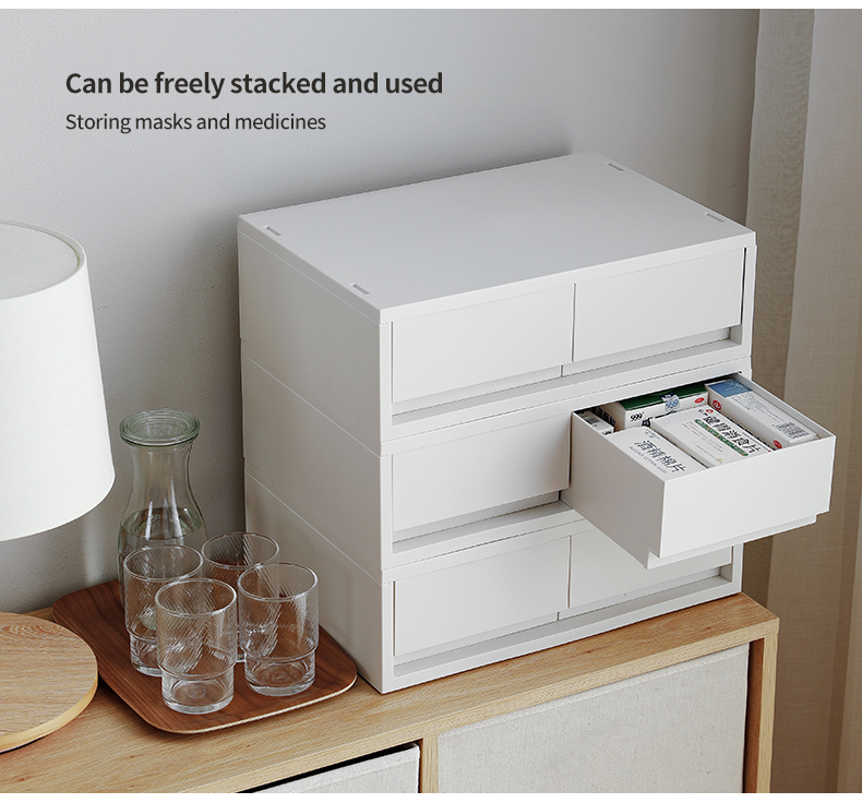 (HOME+) Drawer Style Storage Box Desktop File Storage Box | Shopee ...