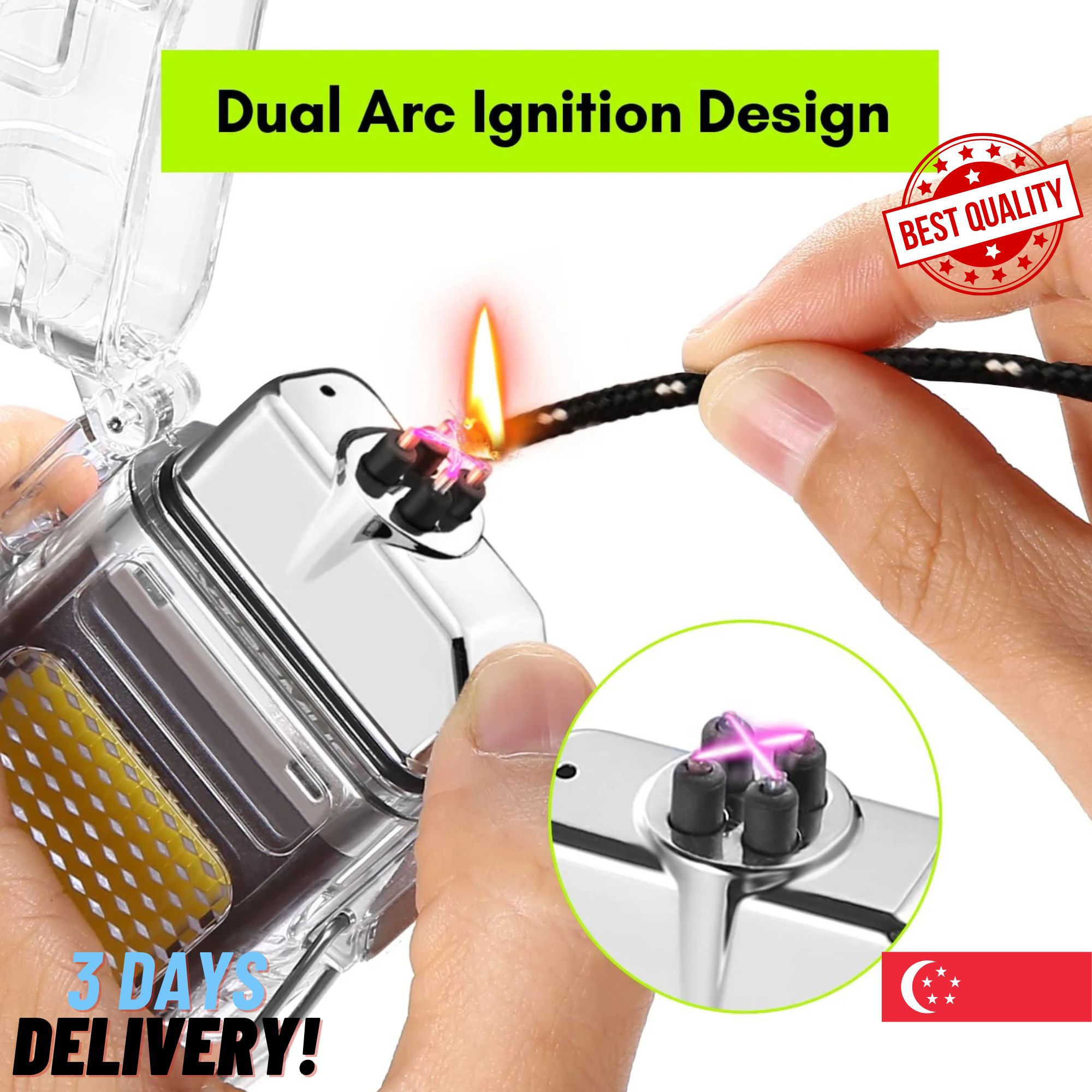 🔥SG USB Double Arc Laser Lighter and portable light | Shopee Singapore