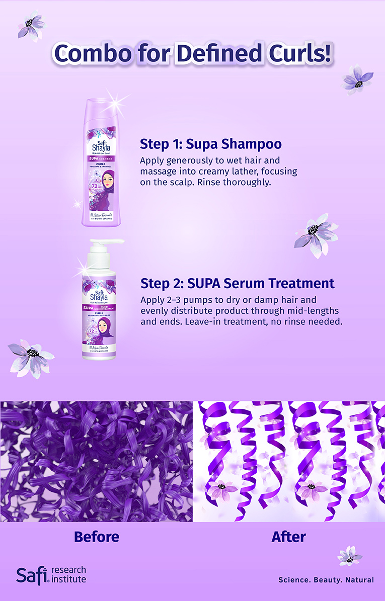 SAFI Shayla Supa Curly (Fragrant & Anti-Frizzy) Range - Shampoo / Serum ...