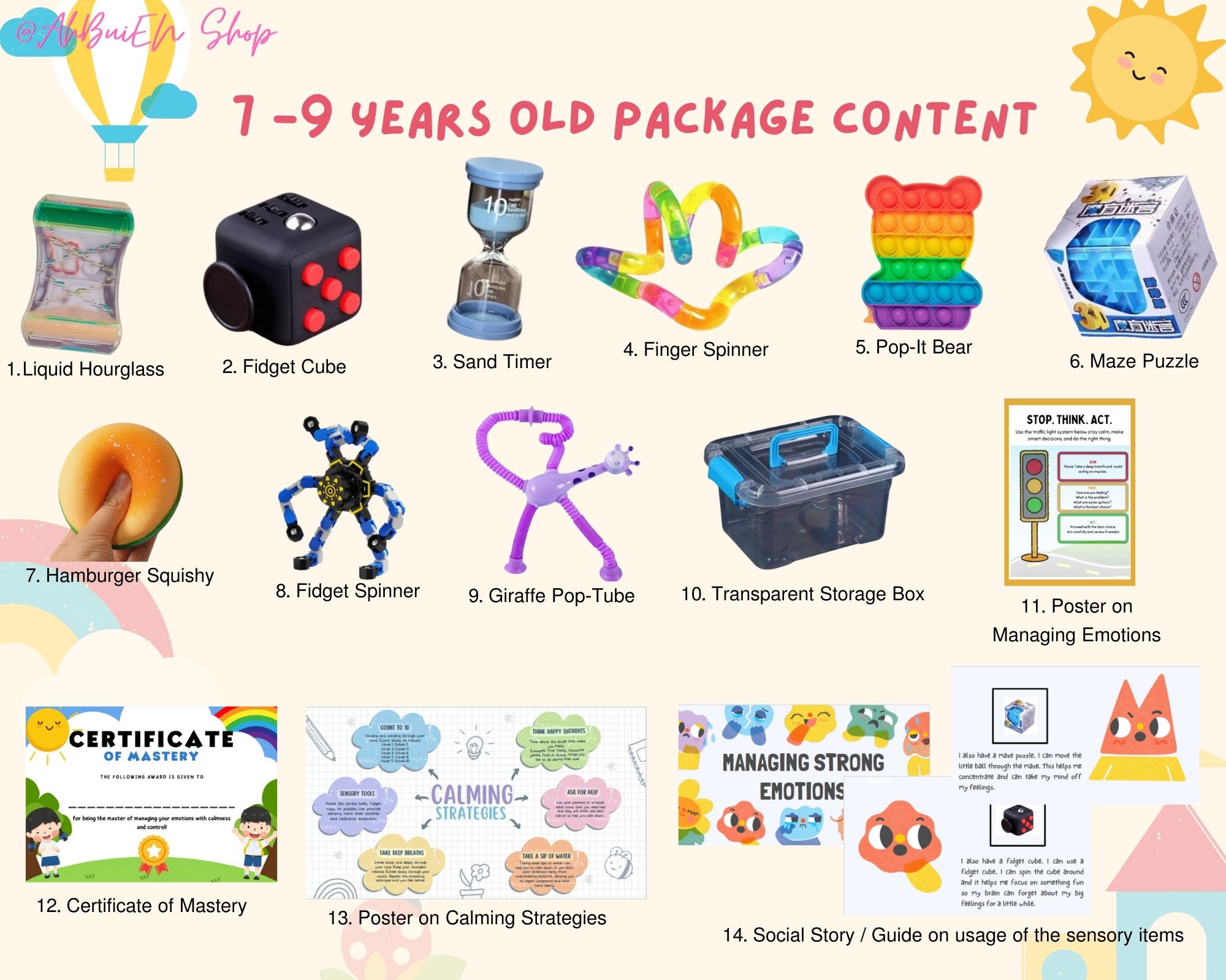 Sensory Fidget Toy Set – Calming & Mindfulness, Focus, Relieve Stress ...