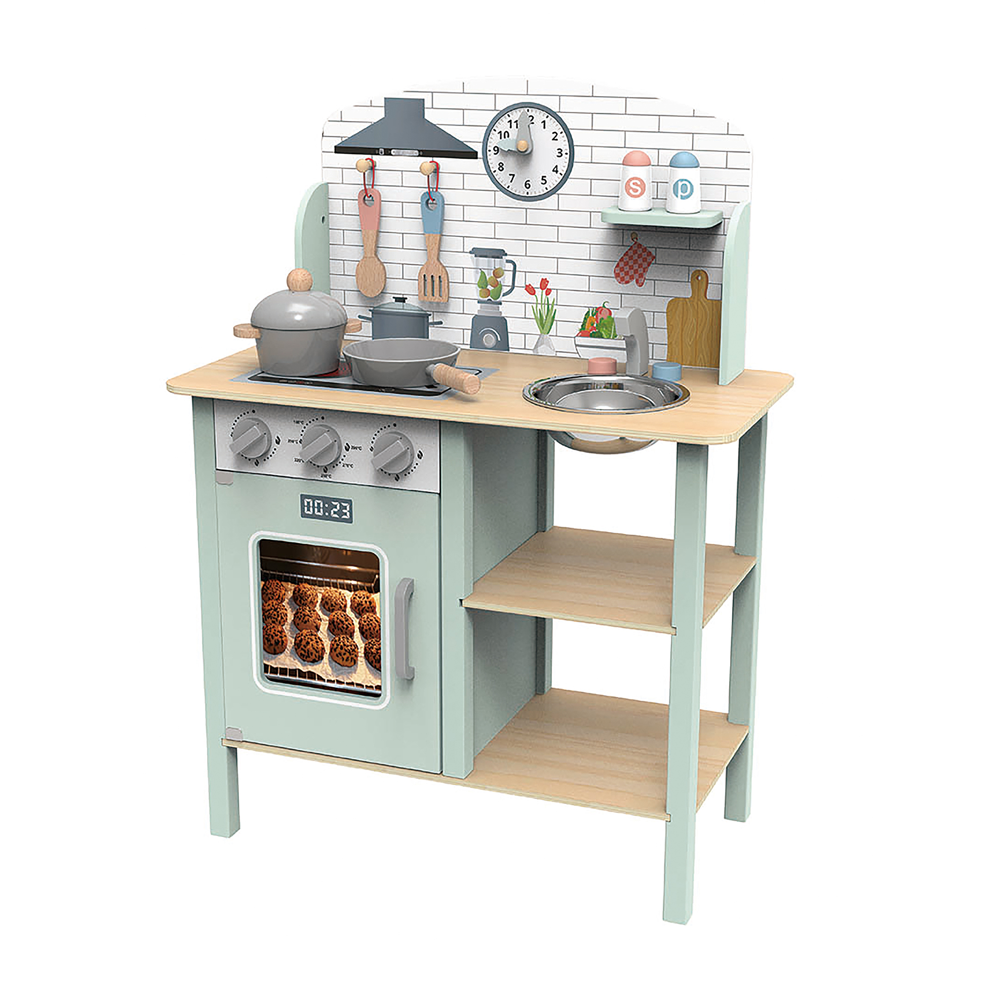 TookyToy Wooden Kids Toys Gourmet Chef Kitchen Set (2 Design Option ...