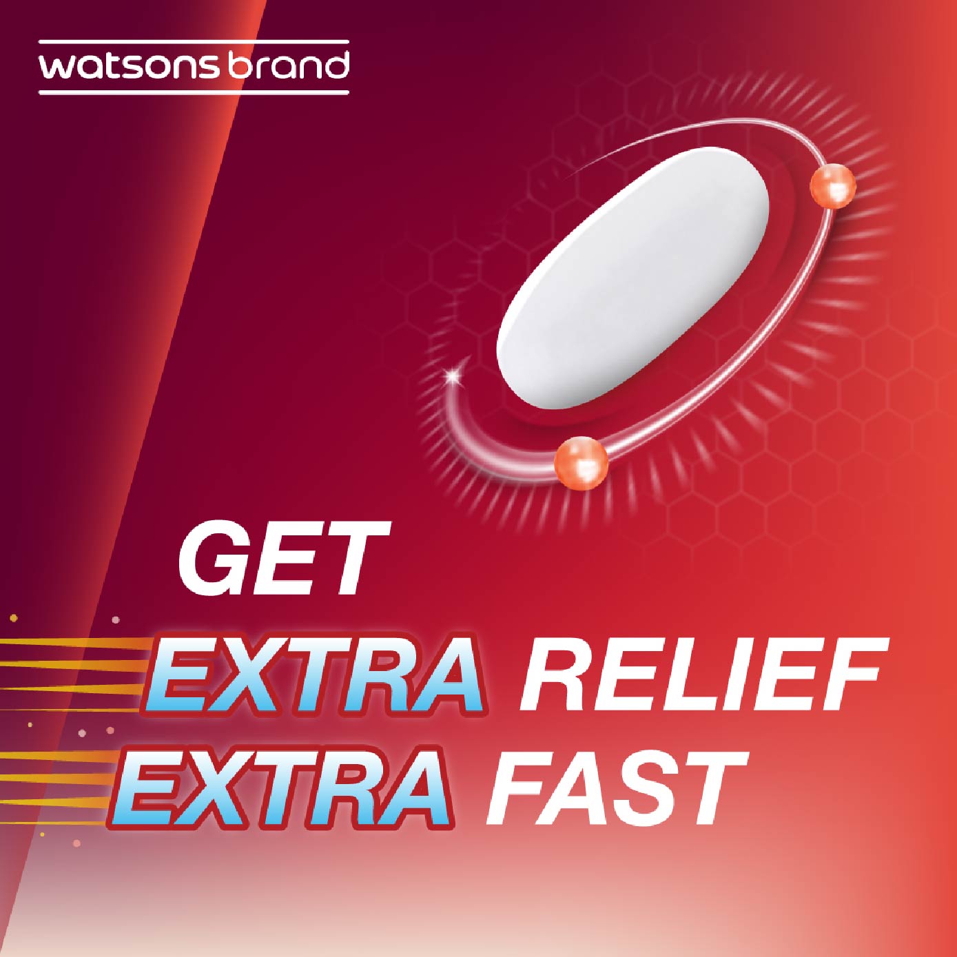 WATSONS Pain Relief Extra Caplet Paracetamol 500mg, Cafffeine 65mg ...