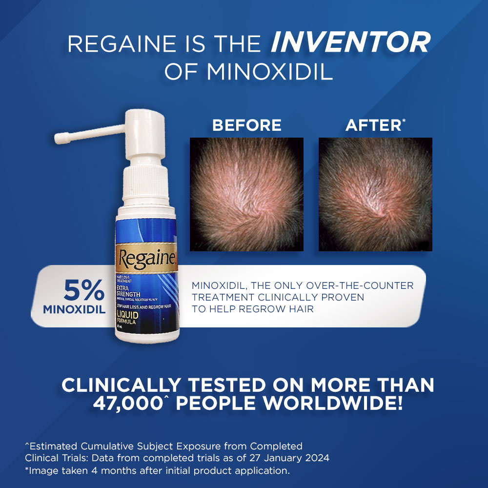 Regaine Extra Strength 5% Minoxidil Stop Hair Loss & Regrow Hair ...