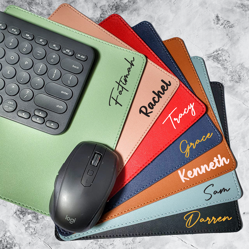 Personalised Mouse Pad | Premium PU Leather Mousepad | Table Mat ...