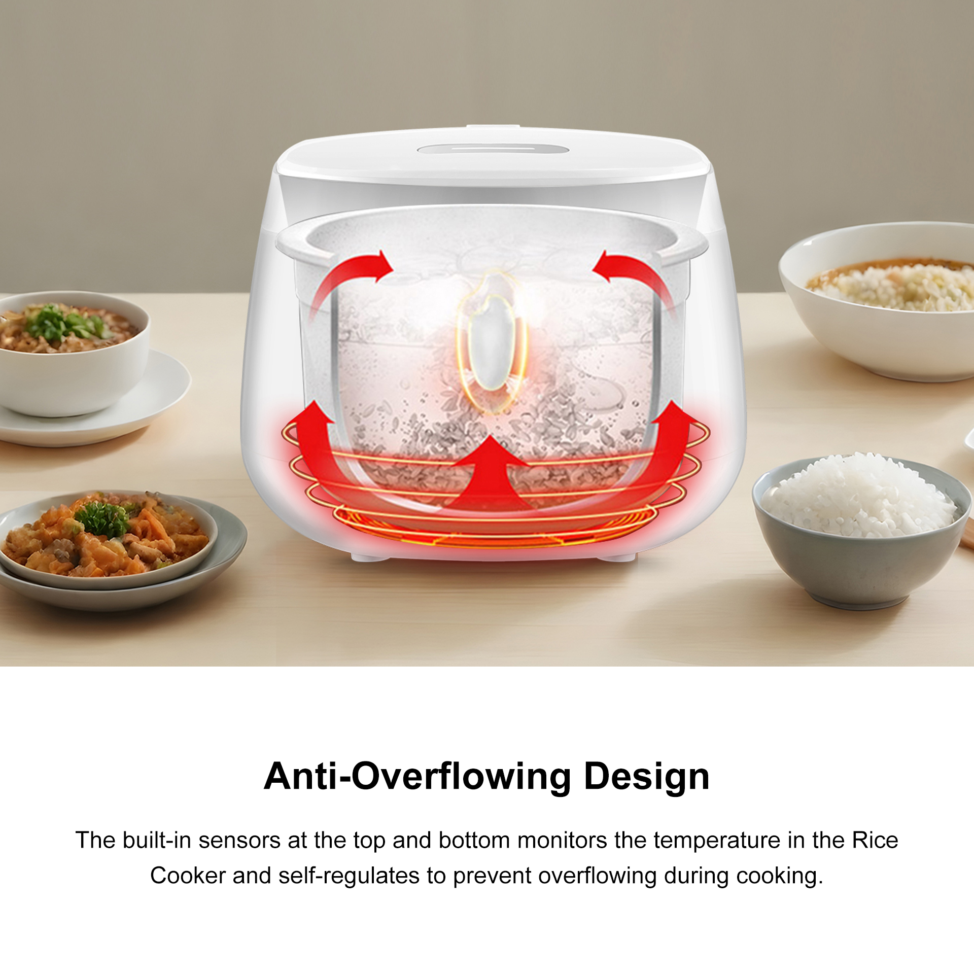 EuropAce 0.8L True Ceramic Pot Rice Cooker | ERJ5081DWH | Compact Sized ...