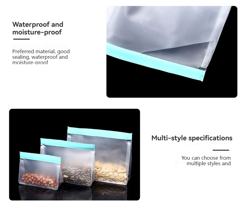 Food Grade PEVA Silicone Storage Bag Reusable Airtight Food Storage ...