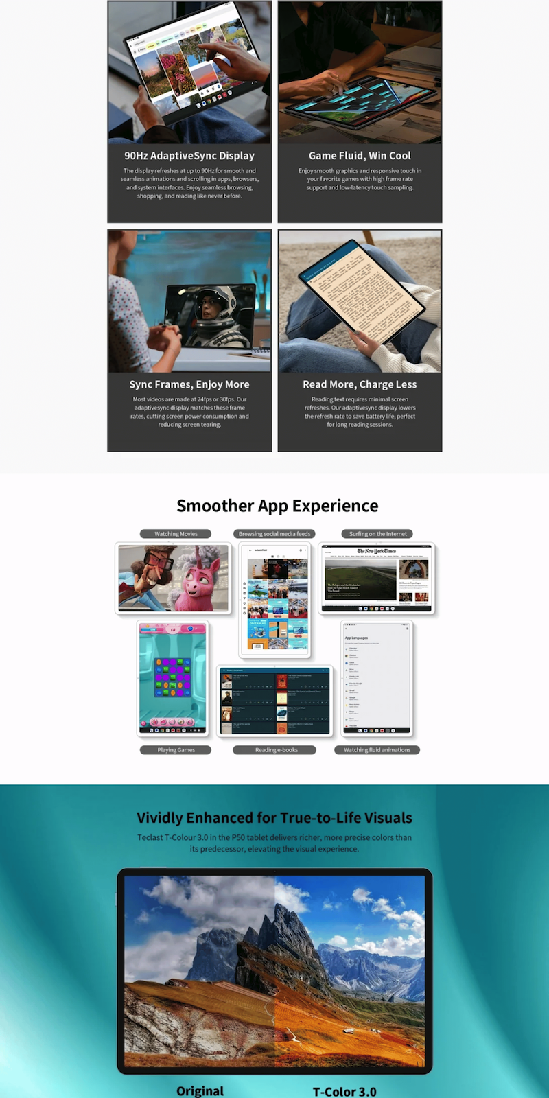 TECLAST P50 Tablet| 18GB(8+10)+128GB| 10.95-inch 800×1280 IPS| Unisoc ...