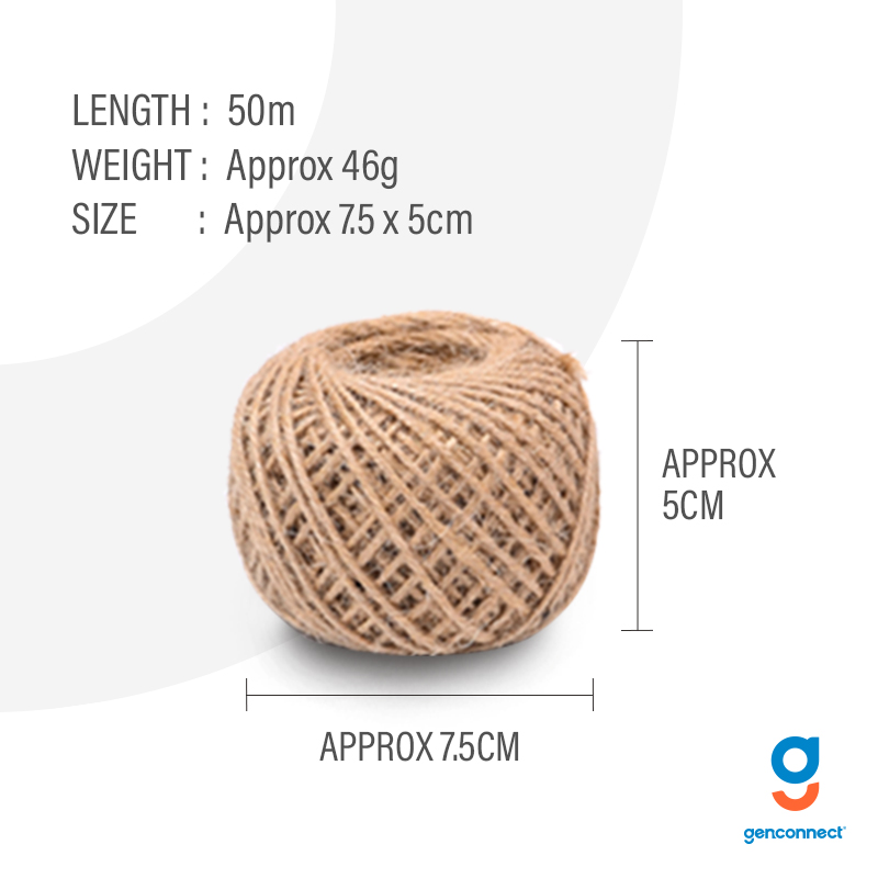 50M Jute Twine Kraft Paper Colour Cotton Rope Raffia String Decoration ...