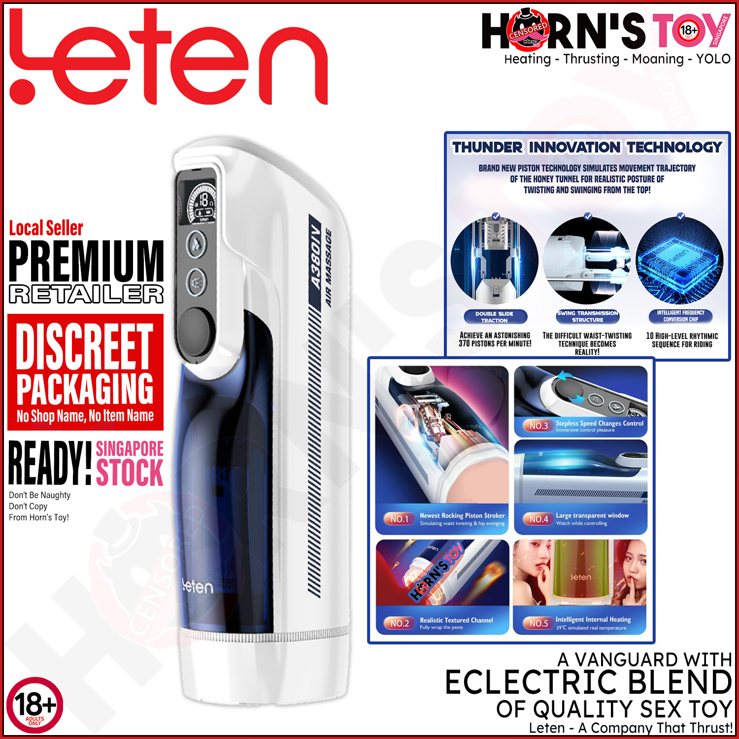 Leten Sex Toy A380 Pro IV 4Th Gen Auto Piston Male Masturbator ...