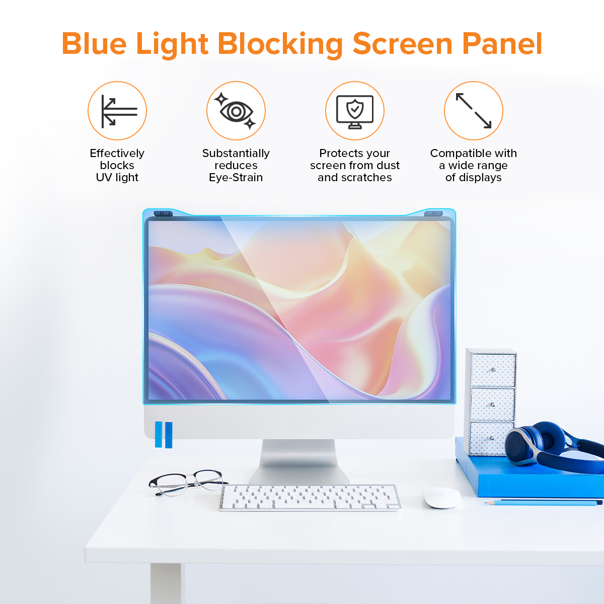 Tecgear Blue Light Shield Filter Anti Blue Light Screen Filter, Eyes ...