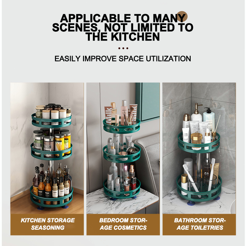 Luxe Rotating Condiments Organizer Kitchen Spice Rack Sauce Rack ...