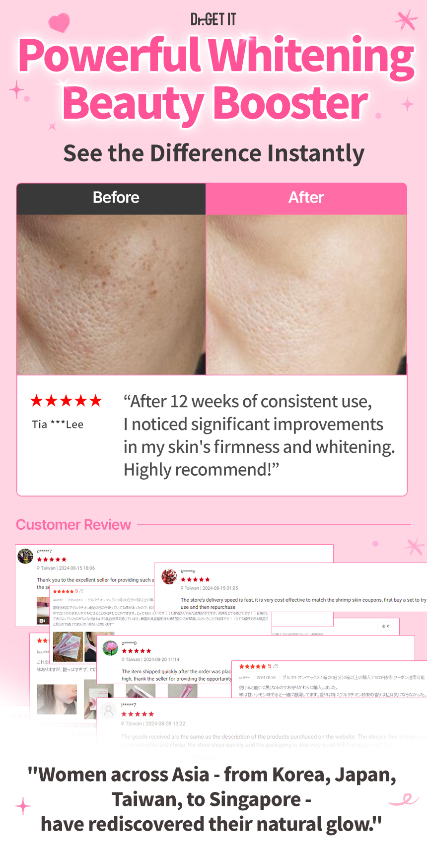 Dr. GET IT Glutathione Whitening Max for Glowing Skin, Tone-Up ...