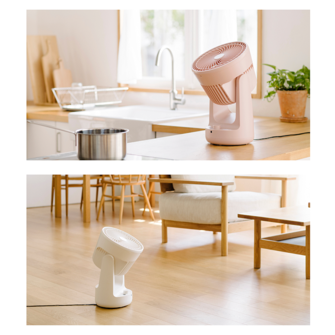 ±0 DC Circulator Fan B320 | Quiet Motor | White/Pink | 360 Spin, 18 ...