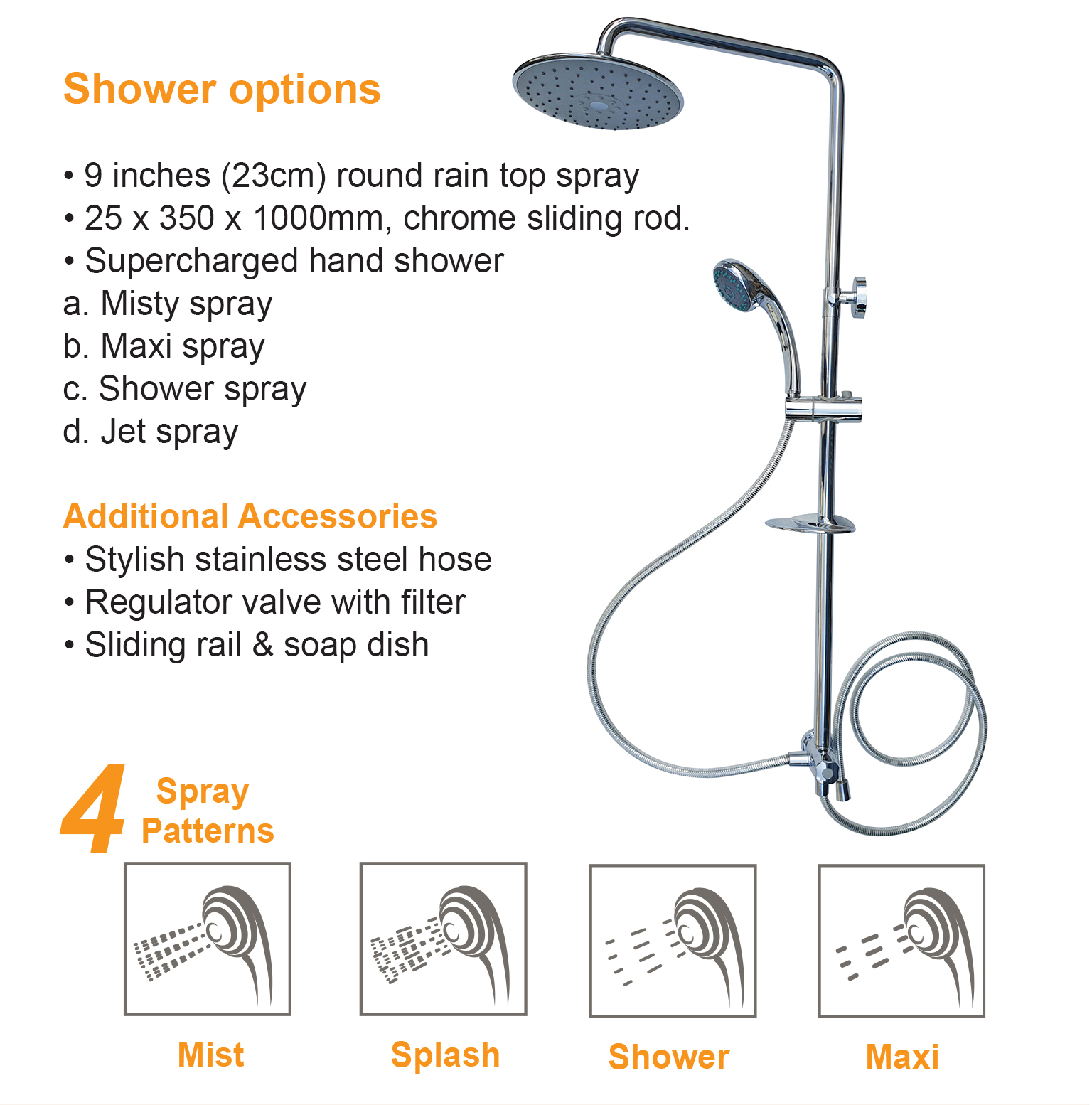 Aerogaz/Mowe Instant Water Heater With Rain Shower Set MW899EPS ...